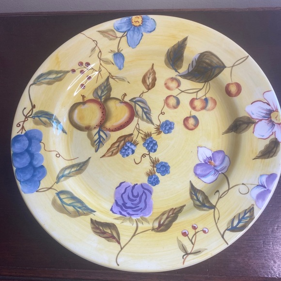 The Zrike Company, Inc | Dining | Zrike Yellow Hand Painted Plate ...